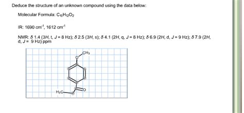 Solved Deduce The Structure Of An Unknown Compound Using The