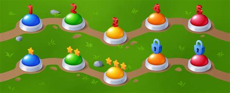 Game Level Progress Indicator On Green Lawn Vector Image