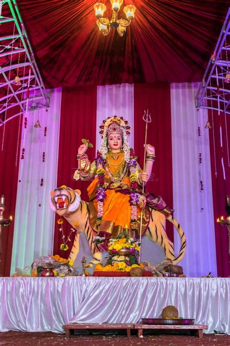 A Beautiful Idol Of Maa Durga Editorial Photo Image Of Decoration