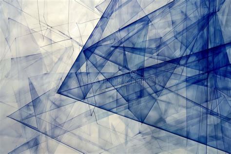 Intricate Blue Abstract Composition Featuring Intersecting Lines And