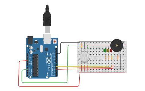 Circuit Design Smoke Detection Tinkercad