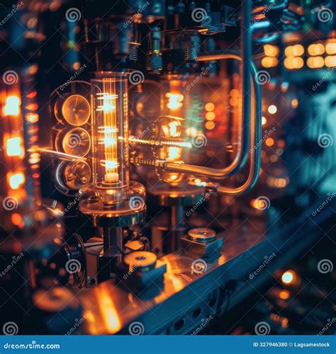 Quantum Computing Mixed With Retro Technology Aesthetics Stock Illustration Illustration Of