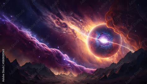 Pulsar In Outer Space Space Wallpaper Generative Ai Stock Illustration Adobe Stock