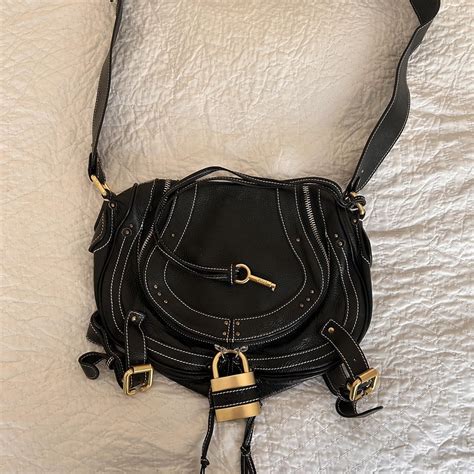 Chloe Black Saddle Bag With Gold Hardware Like New Depop