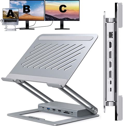 Laptop Docking Station Stand Dual 4k Monitor Quuge Dual Hdmi Docking