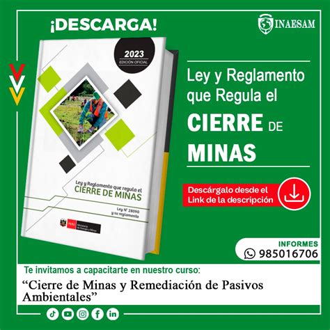 Inaesam ⬇️descarga 📗 𝐋𝐞𝐲 𝐲 𝐑𝐞𝐠𝐥𝐚𝐦𝐞𝐧𝐭𝐨 𝐪𝐮𝐞 𝐫𝐞𝐠𝐮𝐥𝐚 𝐞𝐥 𝗖𝗜𝗘𝗥𝗥𝗘 𝗗𝗘 𝗠𝗜𝗡𝗔𝗦 📄 La Presente Ley Tiene