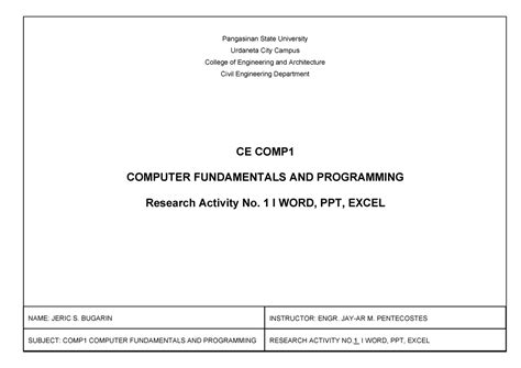 Compfundprog Notes Computer Fundamentals And Programming Pangsu