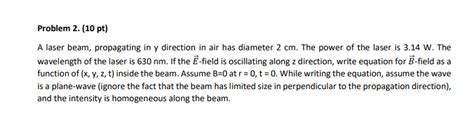 Solved Problem 2 10 ﻿pta Laser Beam Propagating In Y