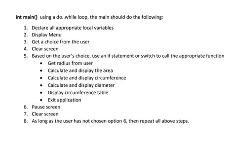 Solved Create A Menu Driven Application That Takes The