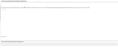 solved exercise 08 23 algo determining the sample size how