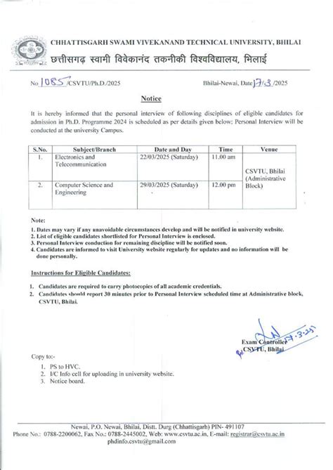 Csvtu Admission 2025 Dates Fees Eligibility Application Process Selection Criteria