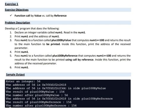 Solved Exercise 1 Exercise Objectives Function Call By