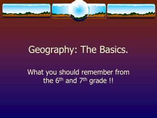 PPT Geography The Basics PowerPoint Presentation Free Download ID