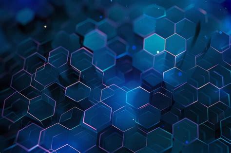 Abstract Digital Hexagonal Molecular Structure Premium Ai Generated Image