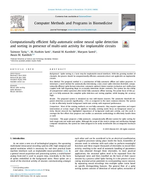 pdf computationally efficient fully automatic online neural spike detection and sorting in