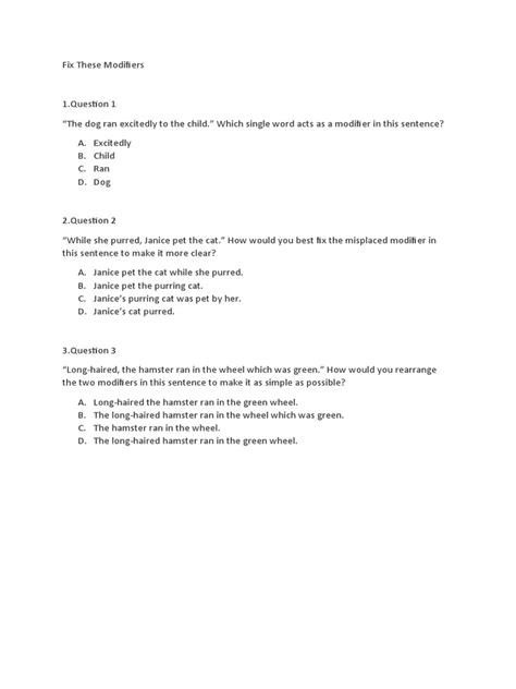Fix These Modifiers Pdf