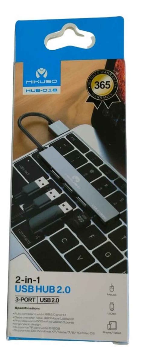 Mikuso Usb 2 0 Type A Multi Functional 3 Port Usb Card Reader Hub Hub 018