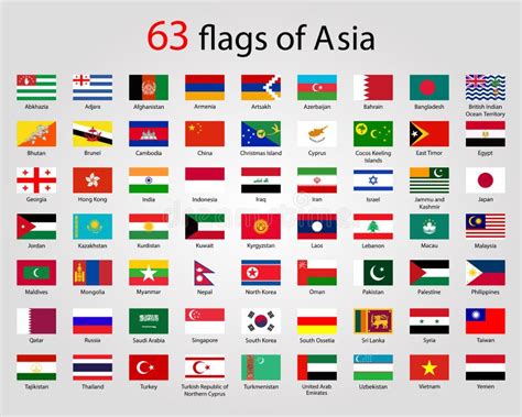 Flags Of Asian Countries With Names