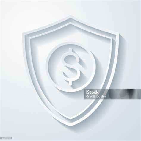 달러로 방패 빈 배경에 종이 잘라내기 효과가 있는 아이콘 0명에 대한 스톡 벡터 아트 및 기타 이미지 0명 3차원 형태 개념 Istock