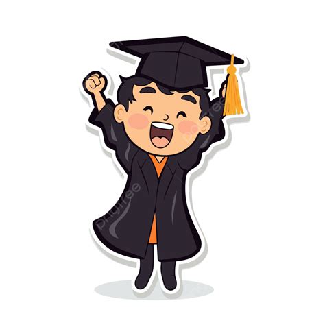 만화 대학원 소년 클립 아트를 축하합니다 벡터 고립 된 만화 실루엣 졸업 스티커 디자인 상표 Png 일러스트 및 벡터 에 대한 무료 다운로드 Pngtree