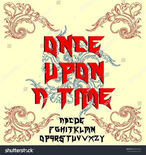 Decorative Once Upon Time Script Handcrafted Stock Vector Royalty Free 686372302 Shutterstock