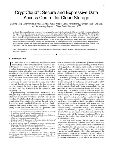 PDF CryptCloud Secure And Expressive Data Access Control For Cloud
