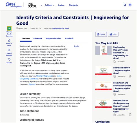 Identify Criteria And Constraints Lesson Plan For 6th 8th Grade