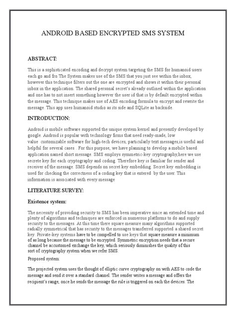 Android Based Encrypted Sms System Download Free Pdf Cryptography Key Cryptography