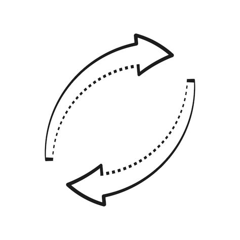 Premium Vector Two Circular Arrows Black Reload Symbol Vector Illustration