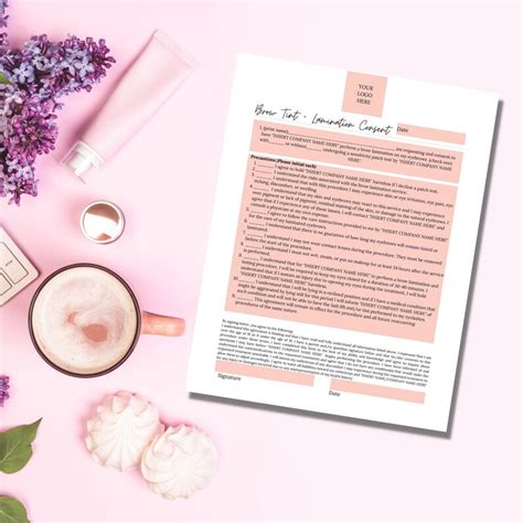 Brow Tint And Brow Lamination Consent Form With Patch Test Etsy