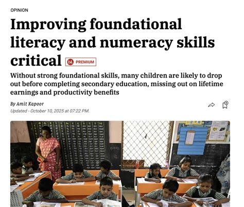 Improving Foundational Literacy And Numeracy Skills Critical Amit Kapoor