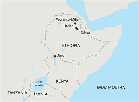 Australopithecus Afarensis Map Australopithecus Afarensis