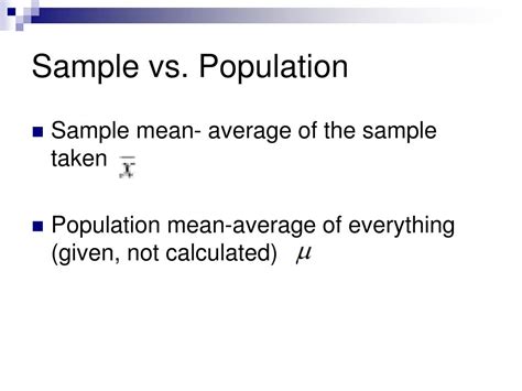 PPT Sample Vs Population Comparing Mean And Standard Deviations PowerPoint Presentation ID