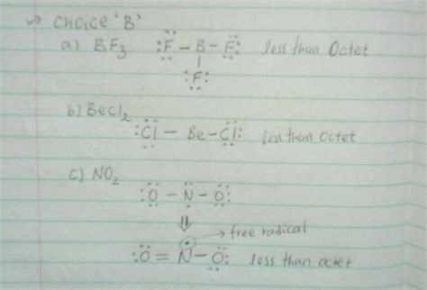 Octet Rule Is Not Followed Ina Ccl4 N2o4 And N2ob Bf3 Becl2 And No2c Nacl Mgcl2 Tl2od Pcl3