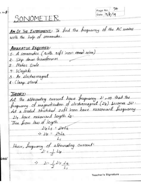 Frequency Of Ac Mains Using Sonometer 1 Pdf