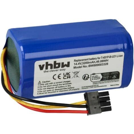 Vhbw 1x Batterie Remplacement Pour Proscenic T 4s1p B U21 Inr18650 M30