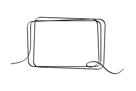 Premium Vector Rectangle Simple Vector Hand Draw Sketch Black Vector Line Art Continous Frame
