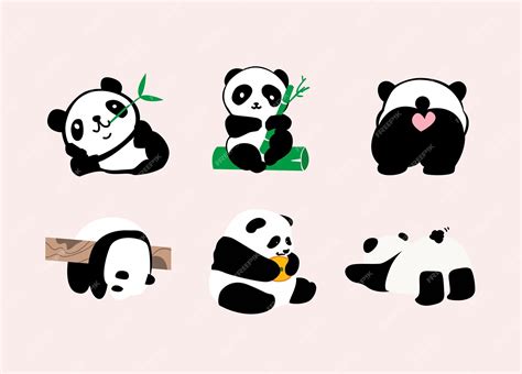 premium vector free vector playing pandas cartoons