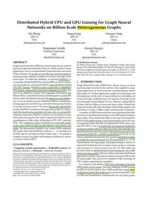Distributed Hybrid Cpu And Gpu Training For Graph Neural Pdf Graphics Processing Unit