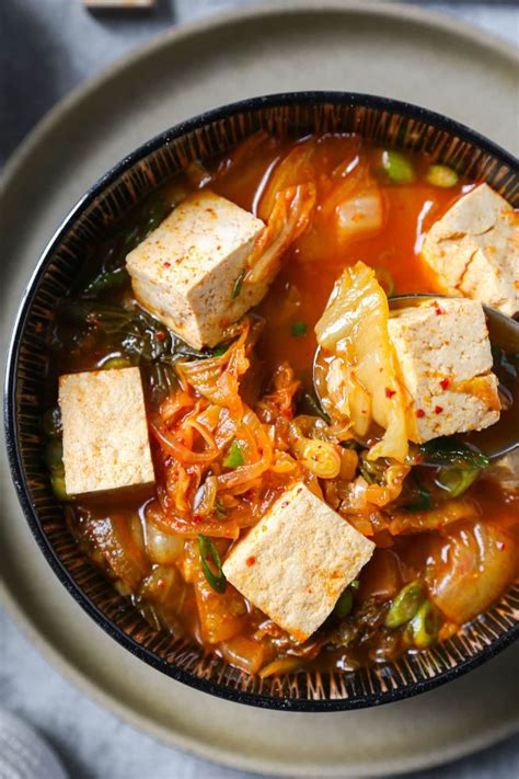 Tofu Kimchi Jjigae Vegan Kimchi Kimchi Recipe Cooking