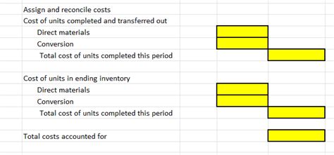 Solved Input Excel Formulas Into The Yellow