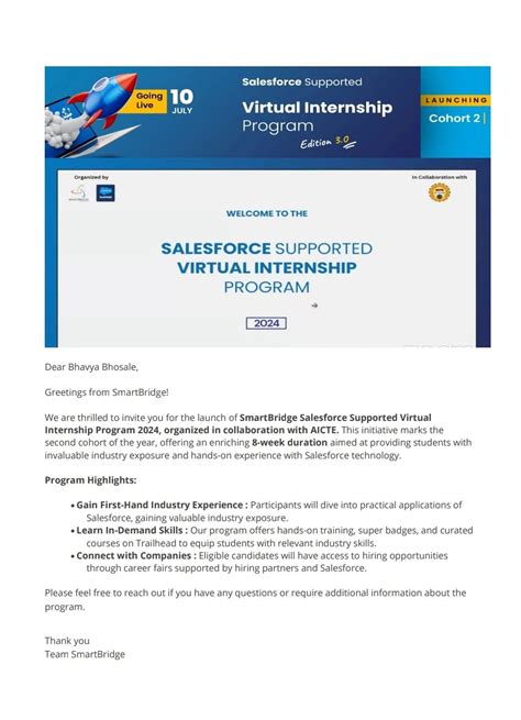 Bhavya Bhosale On Linkedin Salesforce Virtualinternship Smartbridge Aicte Techtraining