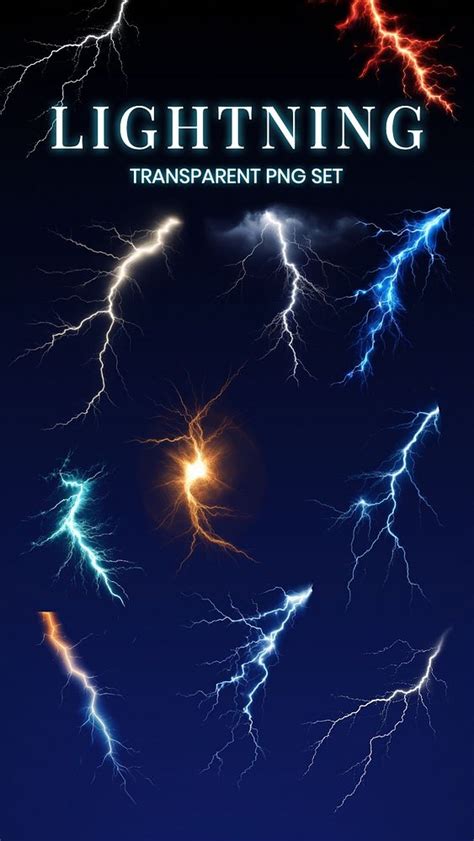 Editable Lightning Design Element Set Premium Editable Design Rawpixel