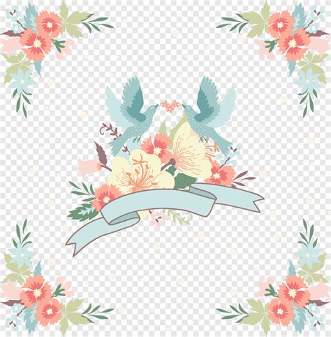 베이지 색 분홍색 및 청록색 꽃잎이 달린 꽃 그림 청첩장 꽃 수채화 그림 잉꼬 결혼식 꽃 꽃꽂이 잎 Png Pngegg
