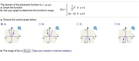 Solved The Domain Of The Piecewise Function Is Infinity Chegg