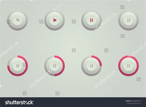 play stop button ui ux design stock vector royalty free 1588280410
