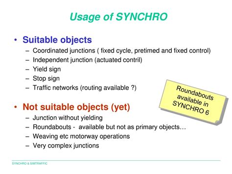 Ppt Synchro Trafficwares Comprehensive Traffic Planning And
