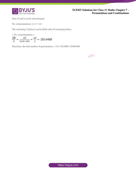 Ncert Solutions For Class 11 Maths Exercise 73 Chapter 7 Permutations