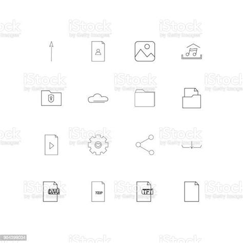 파일 및 폴더 기호 선형 얇은 아이콘을 설정 합니다 간단한 벡터 아이콘 설명 0명에 대한 스톡 벡터 아트 및 기타 이미지 0명 디자인 문서 Istock