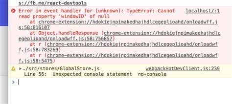 Error In Event Handler For Unknown Typeerror Cannot Read Property Windowid Of Null · Issue